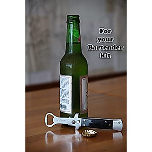 Caliber Gourmet Switchblade Bottle Opener for Beer Soda Bartender Supplies Tailgate party parties -Black