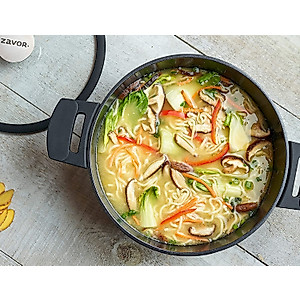 Zavor Noir 5 Qt Dutch Oven - Premium Cast Aluminum with Titanium-based Nonstick Ceramic Coating & Removable Handles - Ultra Lightweight - Oven & Induction Ready | Noir Collection