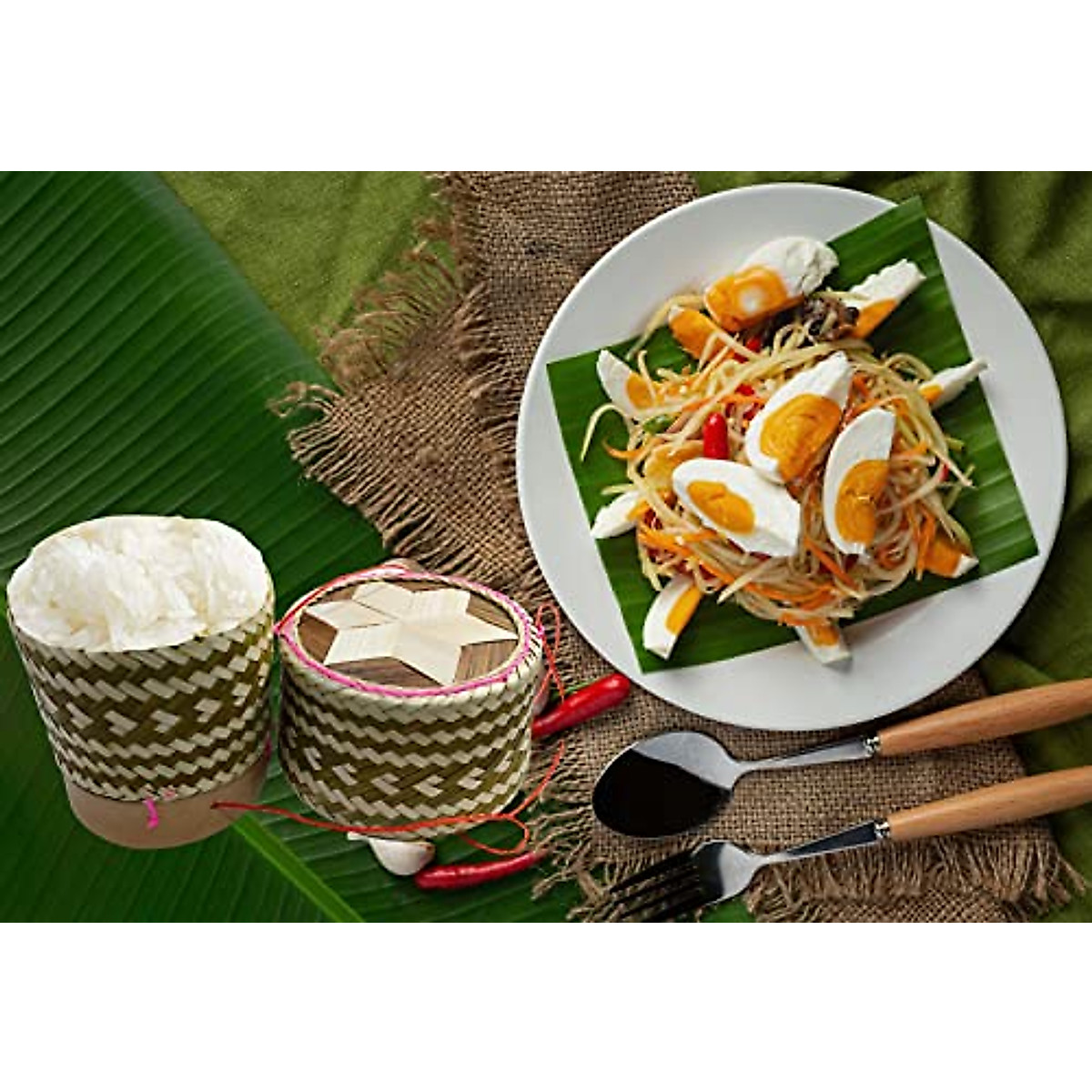 Heavens Tvcz Sticky Rice Basket Serving Thai Laos Small Handmade Bamboo to Keep Sticky Rice Warm for Restaurant