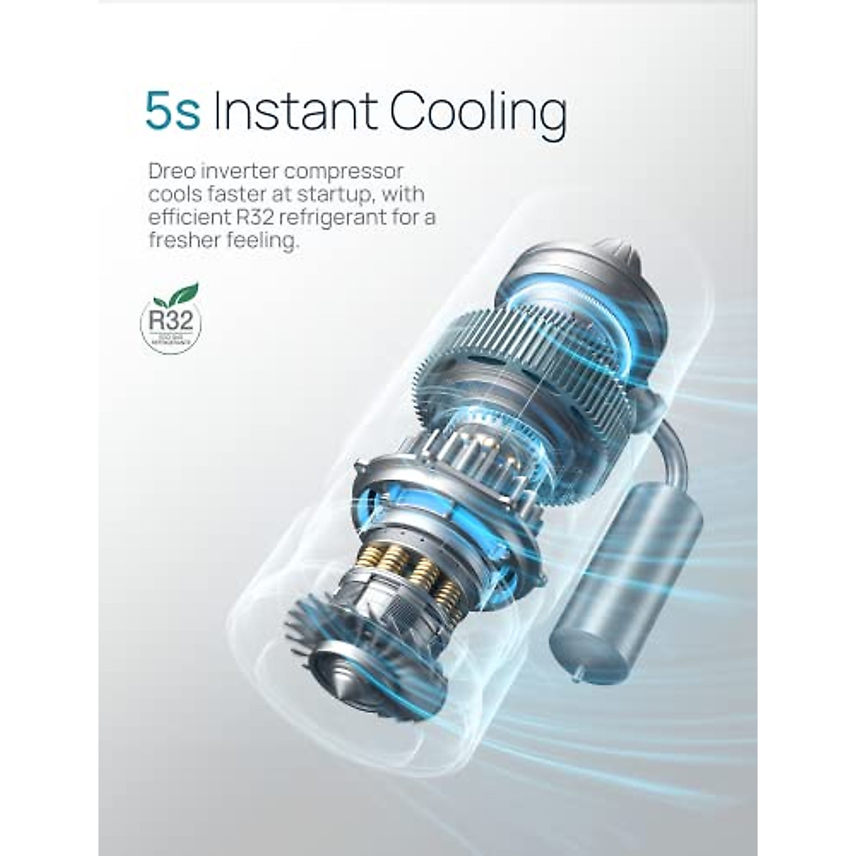 Dreo TwinCool 12000 BTU Smart Inverter Portable Air Conditioner with Dual Hose, 42dB Quiet,Powerful Cooling, Up to 450 Sq Ft, Remote Control, Dehumidify, 24H Timer, Window Mount Kit, White