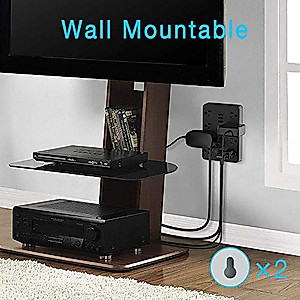 Surge Protector Extension Cord 10 Ft Black, TESSAN Flat Plug Power Strip with 10 Wide-Spaced AC Outlets and 3 USB Ports, 1875W/15A, 1700J Protection, Wall Mount Outlet Strip for Home, Office, School