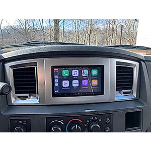 Silver Double Din Dash Kit Compatible with Dodge Ram 2006-2010 Truck Car Stereo Radio Install Kit