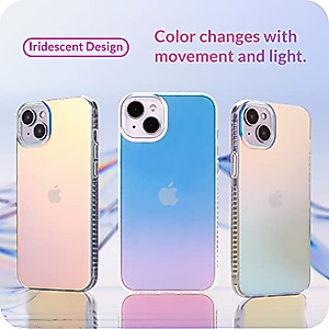 LONLI Hue - (for iPhone 14) - Fluorescent Coloful Iridescent Translucent Matte Phone Case - Cute and Unique (for Women, Girls and Men