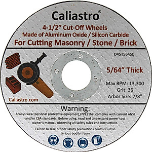 10 Pack – 4 1/2 Cut Off Wheel Concrete Grinding Wheel for Cutting Masonry Stone Brick Block - Compatible with All 4 1/2 inch Angle Grinder - Caliastro