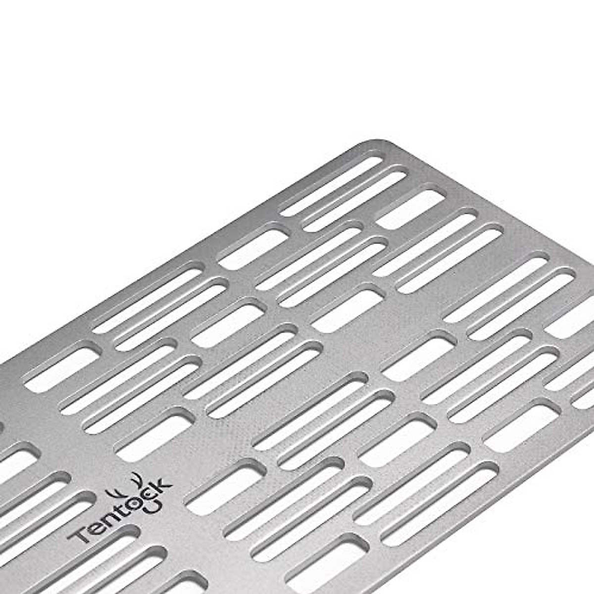 Tentock Titanium Barbecue Grill Plate Ultralight Campfire Grate Grills Portable Baking Cooling Rack Roasting Kitchen Utensils for Backpacking Hiking Cooking with Storage Bag