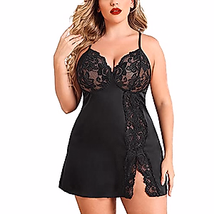 Avidlove Plus Size Babydoll For Women Sexy Nightgowns For Women Plus Size Black 14W