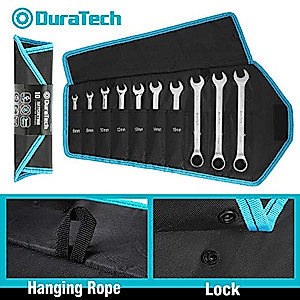 DURATECH Ratcheting Wrench Set, Combination Wrench Set, Metric, 10-piece, 6-18mm, CR-V Steel, with Pouch