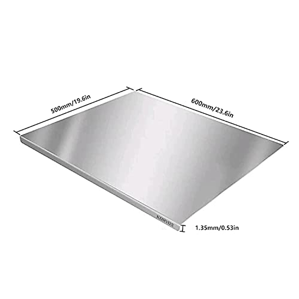KORVOS 304 Cutting Boards, Large Stainless Steel Cutting Chopping Boards, Heavy Duty Baking Board with Lip for Kitchen, Pastry Board for Meat, Vegetables, Bread (size:23.6" X 19.6")