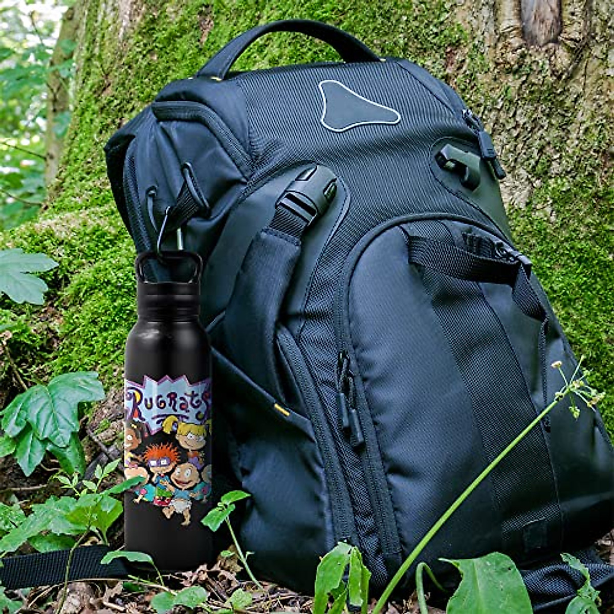 Rugrats OFFICIAL Rugrats Group 24 oz Insulated Canteen Water Bottle, Leak Resistant, Vacuum Insulated Stainless Steel with Loop Cap