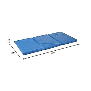 Kaplan Early Learning 3-Fold 2" Thick Mat - Set of 4 Folding Rest Mats with Vinyl Cover