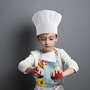 Lusofie Kids Chef Hat Adjustable White Chef Hats Elastic Kitchen Cooking Cap Baker Hat Chef Hat for Kids Girls Boys