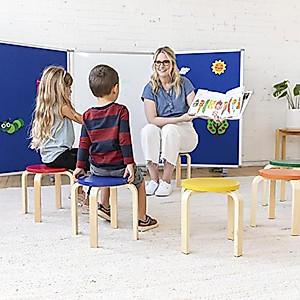 ECR4Kids Bentwood Stackable Stools, Classroom Furniture, Assorted, 6-Piece