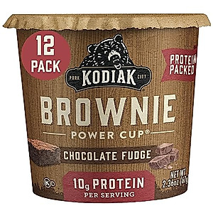 Kodiak Cakes Chocolate Fudge Brownie in a Cup, 2.36 Ounce (Pack of 12) (Packaging May Vary)