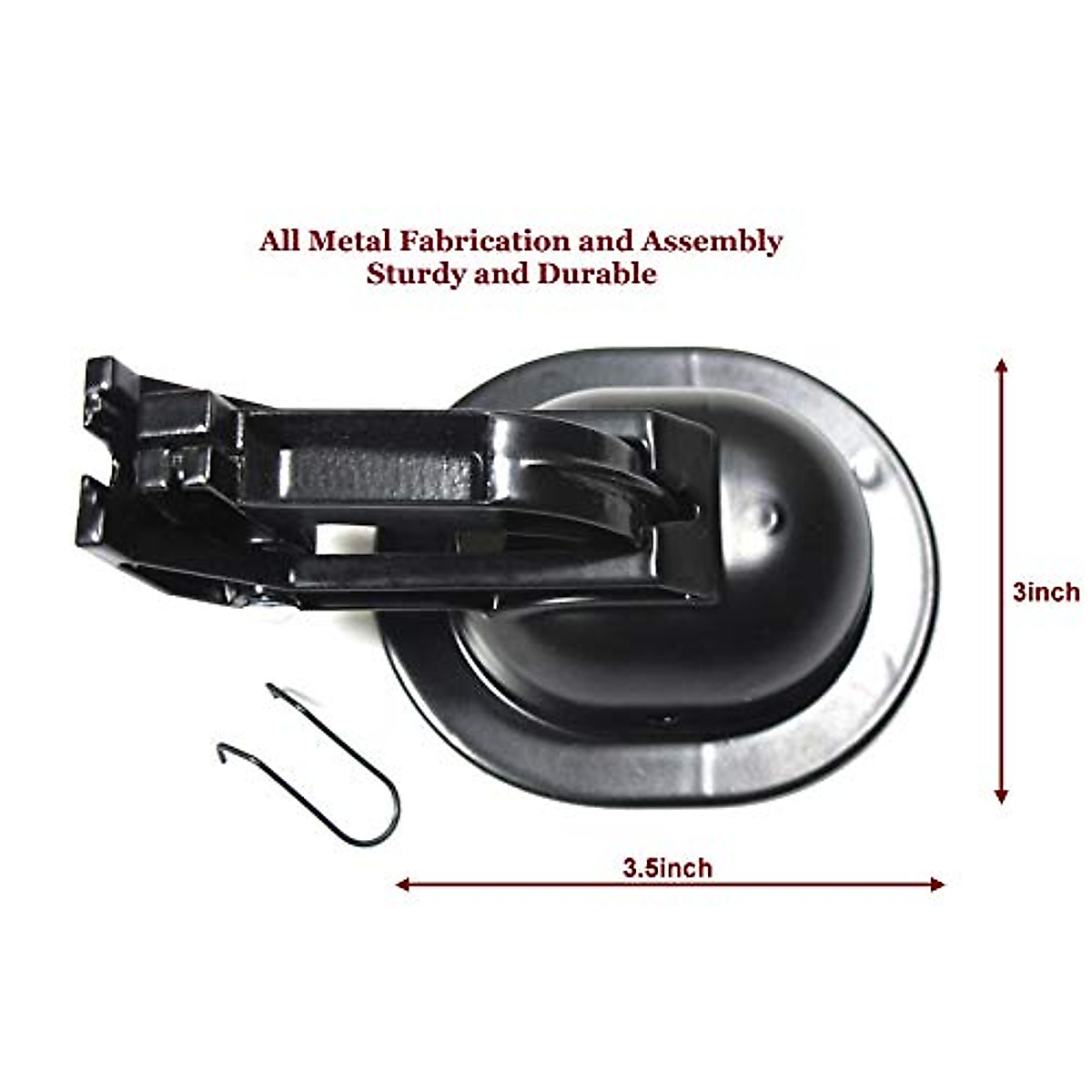 KUANYUOO Sturdy Universal All-Metal Sofa Chair Recliner Release Pull Handle Replacement Parts with Retaining Hook, Fits Ashley, Lazy Boy and Most Manufacturer Brand, Handle Size 3" x 3.5"