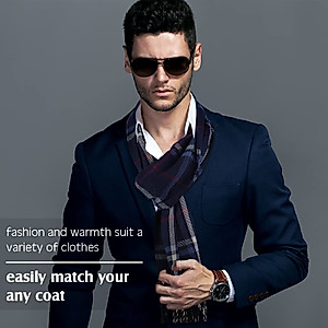 Handepo 6 Pcs Plaid Soft Imitation Cashmere Winter Scarf Buffalo Plaid Scarf Imitation Cashmere Scarfs with Fringes for Women Men Warm, 6 Designs