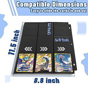 900 Pockets Trading Card Binder Sleeves, Baseball Card Sleeves Fit for Standard Size Sport Cards, Baseball Card Holder for 3 Ring Binder