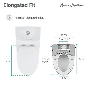 Swiss Madison Well Made Forever SM-STS01 Vivante Smart Toilet Seat Bidet, White