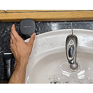 Zeliux VacGroom Grooming Vacuum Cleaner for Men - Portable USB Rechargeable Stubble Bathroom Sink Cleaner with Post-Trimming Beard Hair Suction