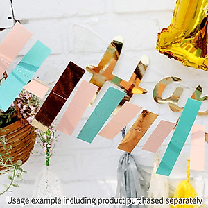 ebabyland 2Pack Teal and Rose Gold Confetti Garland Streamers Party Decorations bachelorette party decorations rose gold birthday decorations paper garland baby shower decorations for girl banner