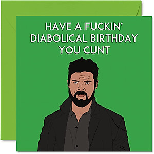Rude Birthday Cards for Men Women - Butchers Cuts - Funny Happy Birthday Card Coworker Friend Brother Sister Aunt Uncle Cousin, 5.7 x 5.7 Inch Offensive Bday Greeting Cards for Him Her