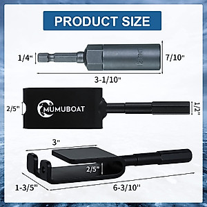 MUMUBOAT Ice Anchor Drill Adapter Kit with Storage Bag, 4pcs Ice Anchor Tool, Ice Shanty Anchors for Setting Up Ice Fishing Shelter Tent