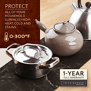 Anna Stay Table Runners - Trivet & Table Runner, Handles Heat Up to 300F, Anti Slip, Hand Washable, Great for Hot Dishes and Pots, Great as Dresser Decor & Table Decor, Blue Table Runner