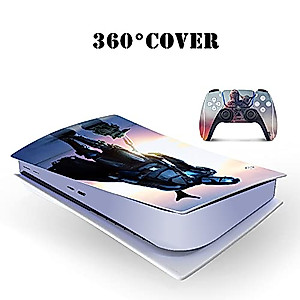 Game Console and Controller Skins and Wraps for PS5 Disc Version, Durable Scratch Resistant Bubble-Free Stitckers for Playstation5 Disk Edition