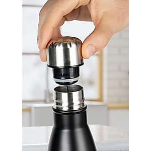 Best Dad Ever Black Water Bottle Stainless Steel & Vacuum Insulated Water Bottle Thermos for Hot & Cold Water, 17 oz Reusable Metal Bottle