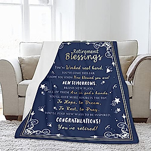 Retirement Gifts for Women Men 2023,Happy Retirement Appreciation Gift for Mom Boss Coworkers,Retire Party Gifts for Friends,Grandma,Teachers,Nurses Retired Gifts for Men Women Throw Blankets 60"x 50"