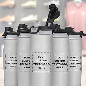 DISCOUNT PROMOS Custom Juno Water Bottles with Flip Lid 20 oz. Set of 24, Personalized Bulk Pack - Reusable, Great for Gym, Hiking, Cycling and for School - White