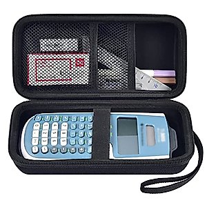 Case Compatible with Texas Instruments TI-30XS for MultiView Scientific Calculator, Storage Holder Carrying Organizer Bag with Mesh Pocket for Pens, Pencil, Batteries and Accessories (Box Only) -Black