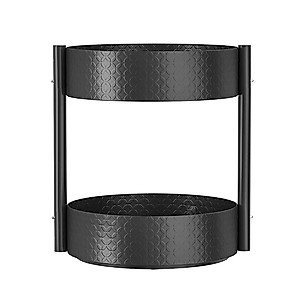 YunNasi Spinning Spice Rack Lazy Susan Rotating Spice Rack Carbon Steel Turntable Condiment Holder Detachable for Pantry Cabinet Cupboard (2 Tiers)
