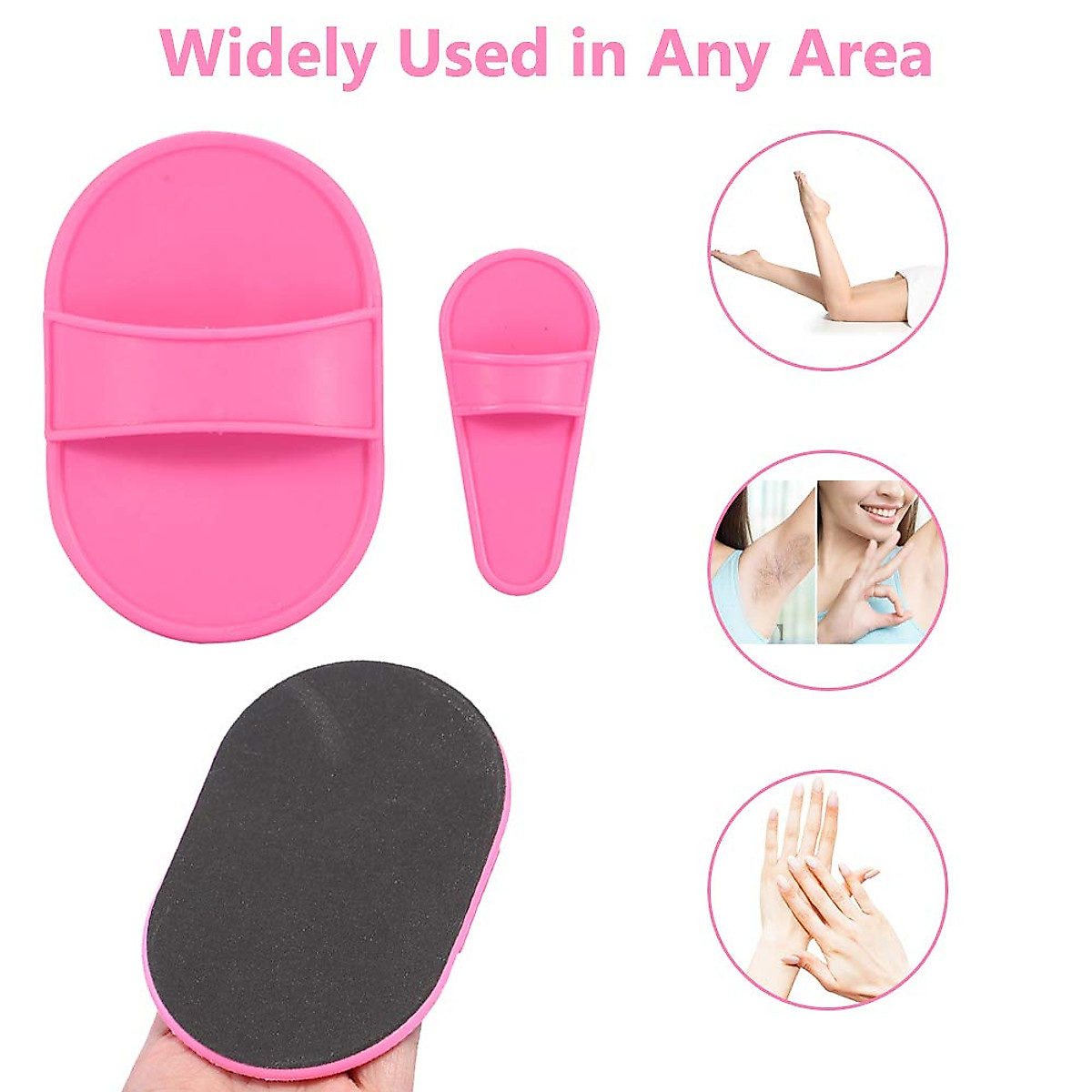 Hair Remover Buffer Pads, Hair Removal Exfoliating Pad Smooth Legs Skin Painless Scrub Depilatory Sanding Tool Set Smooth Away Replacement Pads for Body Physical Hair Removal Tool