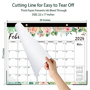 2023-2024 Desk Calendar - Jan 2023 - Jun 2024, 18 Months Large Monthly Desk Calendar, 22" x 17", Desk Pad, Large Ruled Blocks, to-do Lists & Notes, Best Desk/Wall Calendar for Planning or Organizing