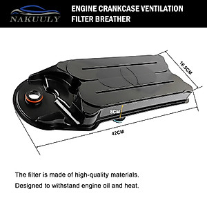 Nakuuly CV52001 Crankcase Ventilation Filter Breather Element Compatible with Dodge Ram 2500 3500 4500 5500 6.7L ISB Diesel 2008-2021, Ford F650/ 750 Replaces # 904-418 68002433AC 4936636