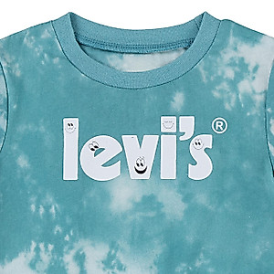 Levi's Baby Boy's Graphic T-Shirt and Shorts 2-Piece Set, Brittany Blue, 2T