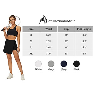 Fengbay Tennis Skirts for Women with Pockets, High Waisted Athletic Golf Skorts Skirts with Shorts