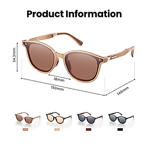 BENEUNDER Polarized Sunglasses for Womens & Mens, Retro Small Round Folding Sunglasses with UV400 Protection