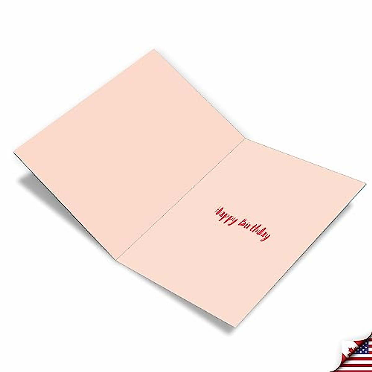 The Best Card Company - 1 Large Birthday Card with Envelope (8.5 x 11 Inch) - Fun Celebration Card for Birthdays - Optimisms J6631GBDG