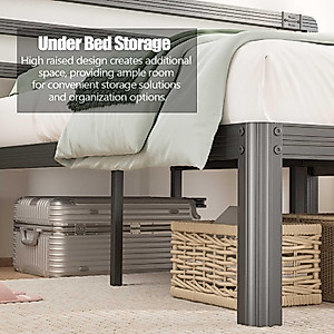 BOSRII Premium Quality Full Size Bed Frame - Reinforced Thickened Profile for Unmatched Strength and Durability - Sturdy Construction for Long-Lasting Support and Comfort——14 Inch High