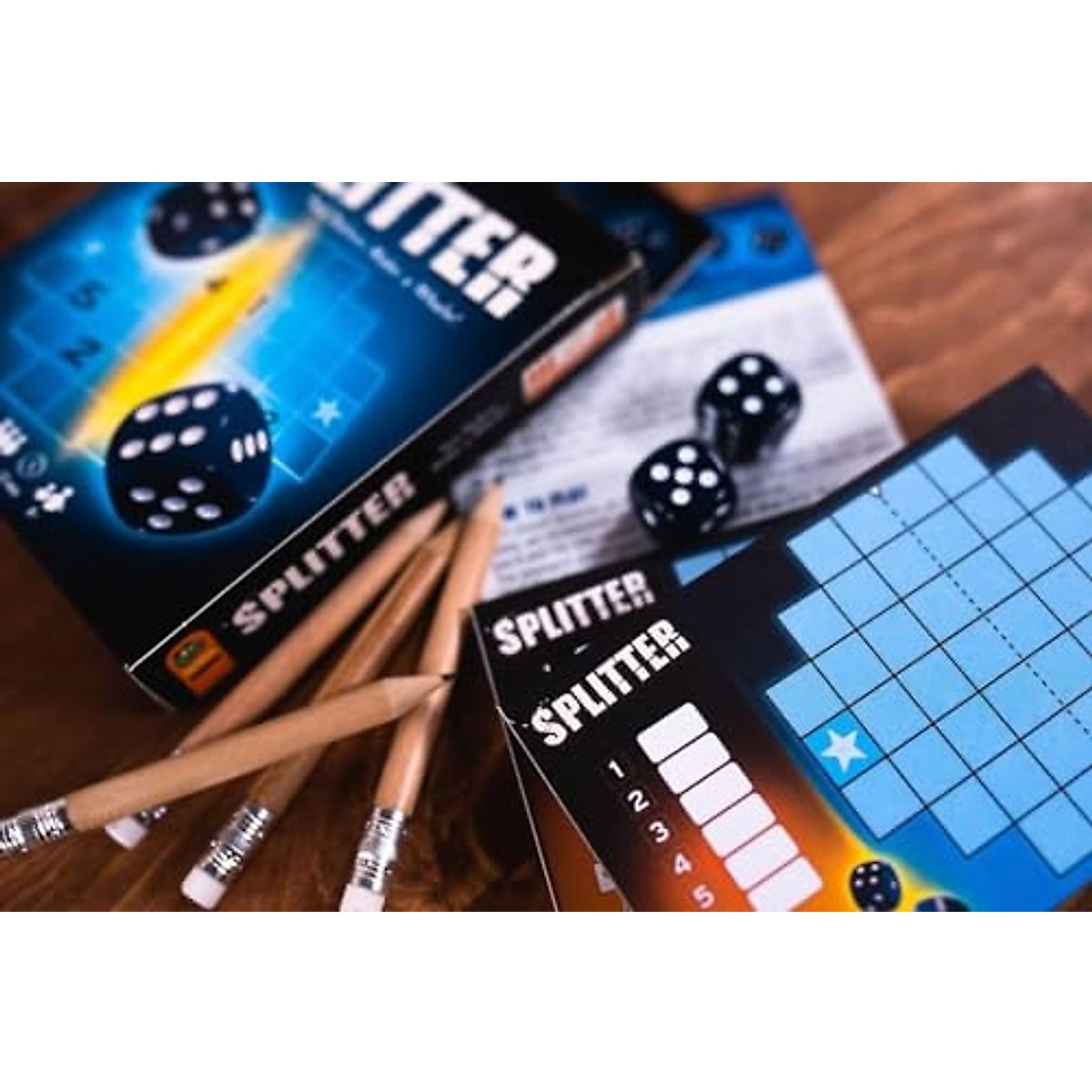Splitter Dice Game - A Symmetrical Challenge of Numbers and Strategy, Roll-and-Write Puzzle Game, Family Game for Kids and Adults, Ages 8+, 1-12 Players, 15 Minute Playtime, Made by Pandasaurus Games