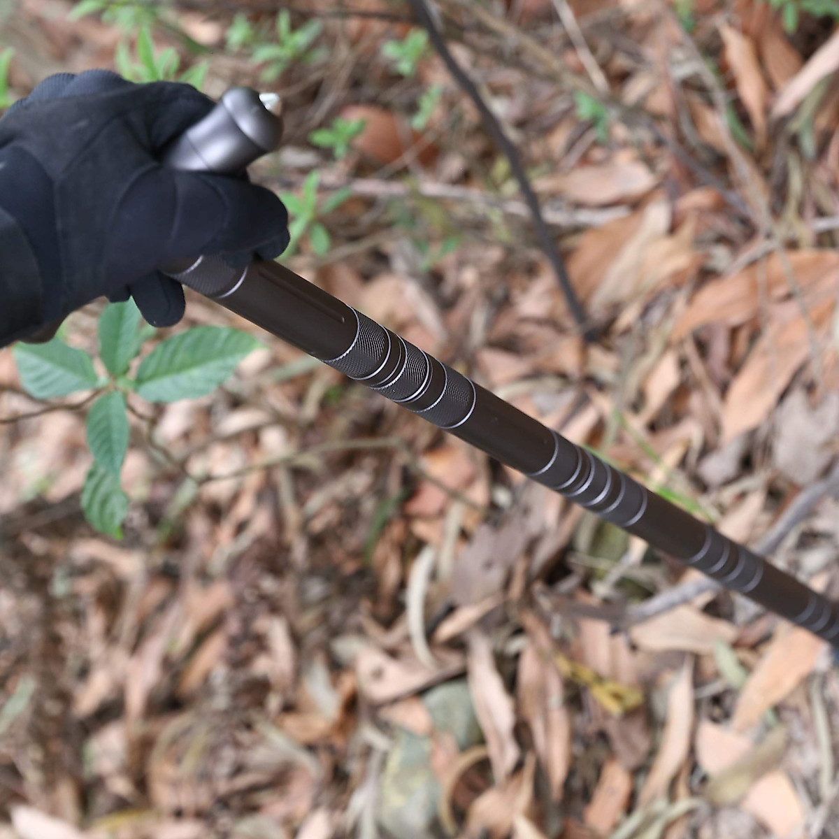 aiGear Premium Compass Walking Hiking Stick CNC Machined Outdoor Trekking Poles with Solid Durable Tools Whistle Color Gray (WS104X)