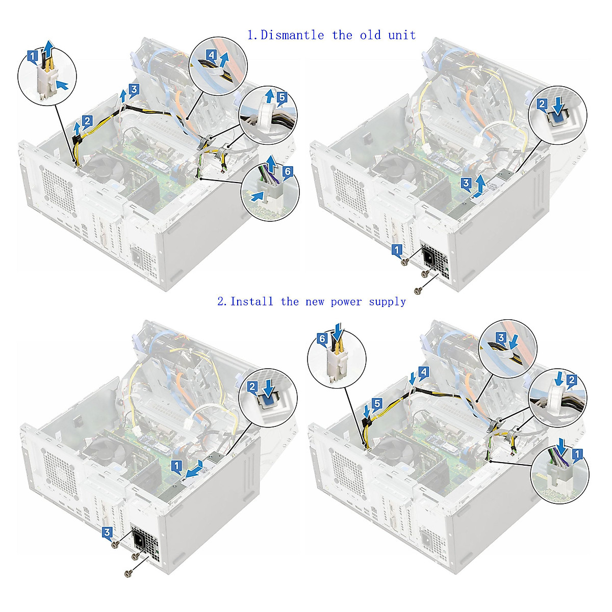 Power Supply Replacement for Dell Optiplex 3060 5060 3070 Inspiron 3470 200W 4FHYW 04FHYW CGFJT 0CGFJT H200EBS-00 X61RM 8 KVYY L200AS-00 H200AS-00 L200EBS-00