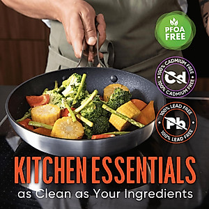 Emura Professional 10 inch Non Stick Frying Pan | Cookware Aluminum Nonstick Coating Skillet | PFOA and PTFE free, Scratch Resistant, Induction & Oven Safe Cooking | All stovetops