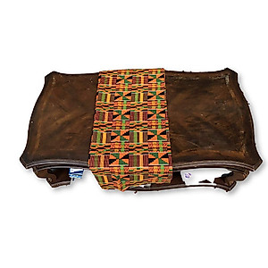 African Kente Print #1- Serengeti Fabric (1 Yard) Kente African Print Fabric Cotton 44" Wide Head wrap Head tie Scarf Choir African Dance Black History Month African American Men Women Kids