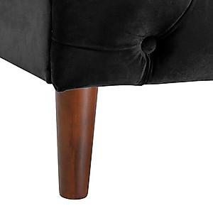 affeivul King Bed Frame and Headboard, King Size Platform Bed Frame No Box Spring Needed, Upholstered Bed Frame King with Cotton and Velvet, Low Storage, Modern Design and Wood Slats - Black