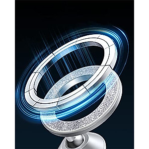 andobil Magnetic Phone Holder for Car [Fashion Bling, Invisible Mini] Compatible with MagSafe 3 Pop-Socket iPhone 14 Pro Max 13 12 S23 S22 15 etc, 360° Rotation Dashboard Mount, Cute Car Accessories
