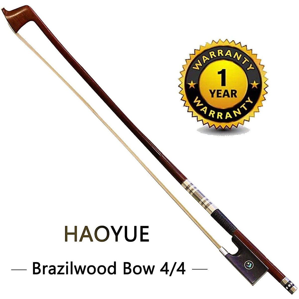 HAOYUE Violin Bow - Lightweight Violin Bows 4/4 Full Size - Brazilwood Violin Bow-Crescent Balanced Bow-Violin Bow Professional(Red)