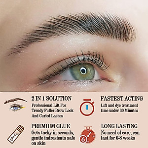 Brow Lamination Kit,Lash Lift and Eyebrow Lamination Kit,Professional Brow & Lash Perm Kit,Fuller & Thicker Brows Long-lasting for 6-8 Weeks,Instant Lifting and Curling,Suitable for Salon & Home Use
