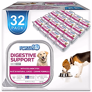 Forza10 Actiwet Canned Intestinal Dog Food, Wet Dog Food Fish Flavor, Gastro Intestinal Dog Food for All Breed and Adult Dogs with Intestinal Disorders, 32 Pack Case of 3.5 Ounce Each